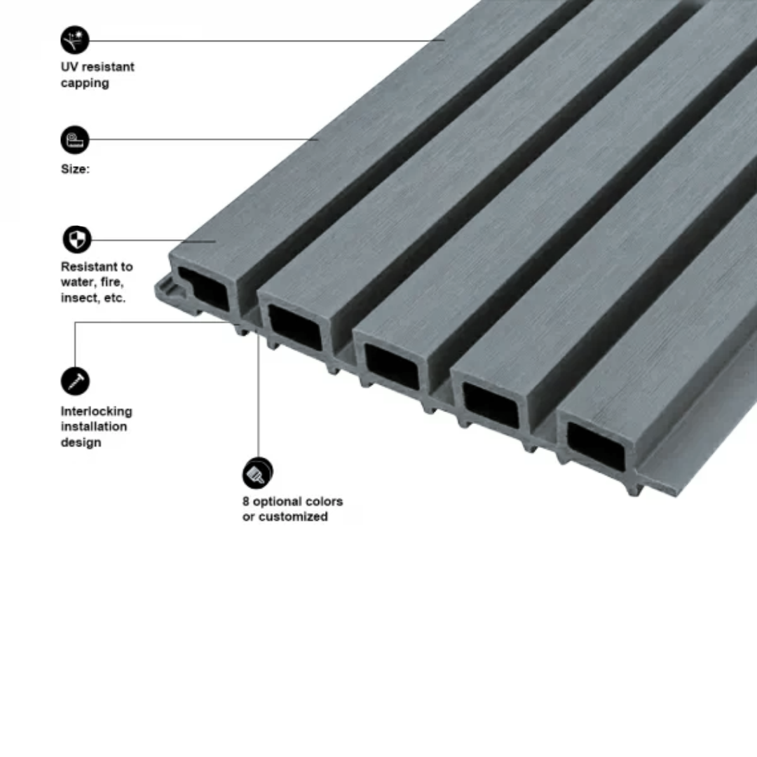 Composite Cladding Slatted Stone Grey - BPM SUPPLIES